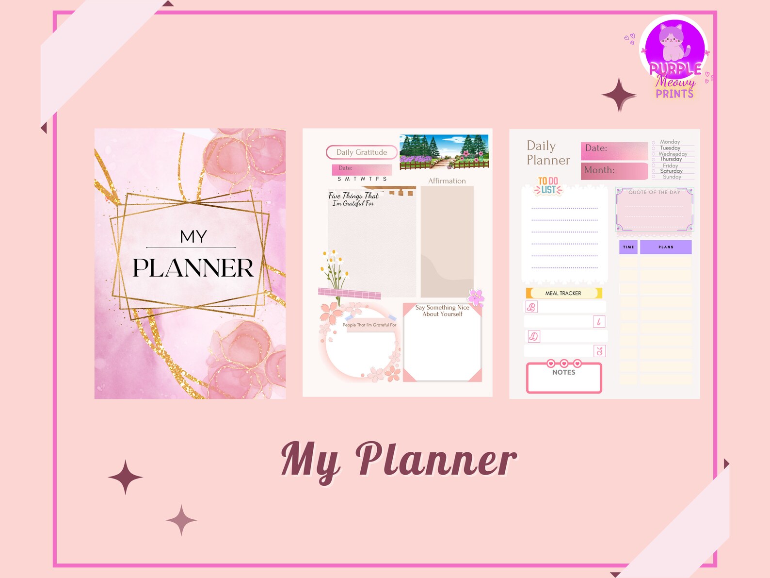 Editable Daily Planner Template Canva Printable Daily - Etsy