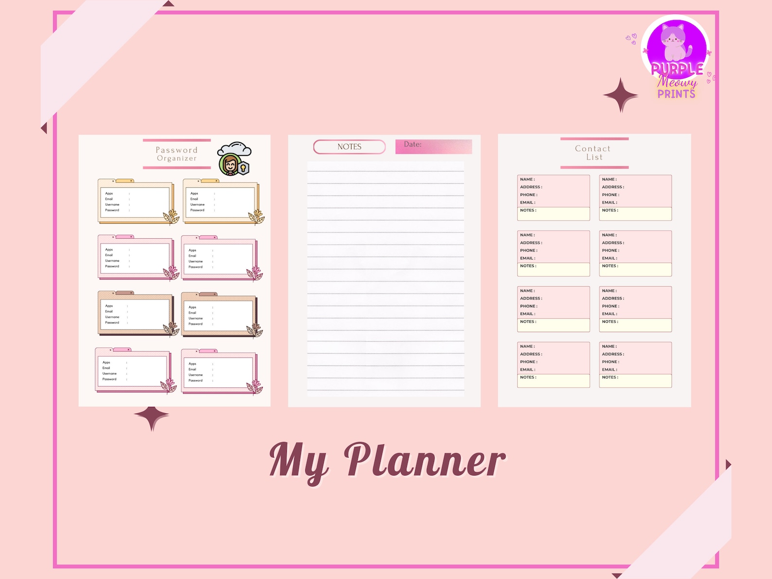 Editable Daily Planner Template Canva Printable Daily - Etsy