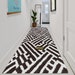 2x8 Black White Runner Rug. 2.5x12 Hand Tufted Wool Runner Rug. Kitchen ...