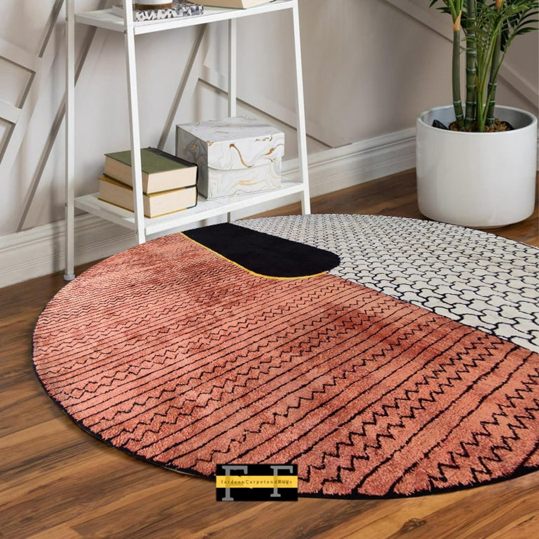 6x6 Round Rug 8x8 Rug Hand Tufted New Rug Handmade Wool Rug 7 Ft Bed ...