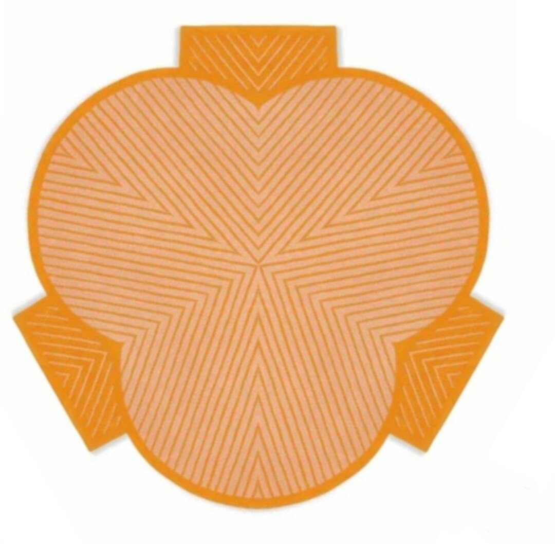 Unique Shaped Rugs 5x5 6x6 Hand Tuft Orange Rug 7x7 Area Rug 8 Ft Bed ...
