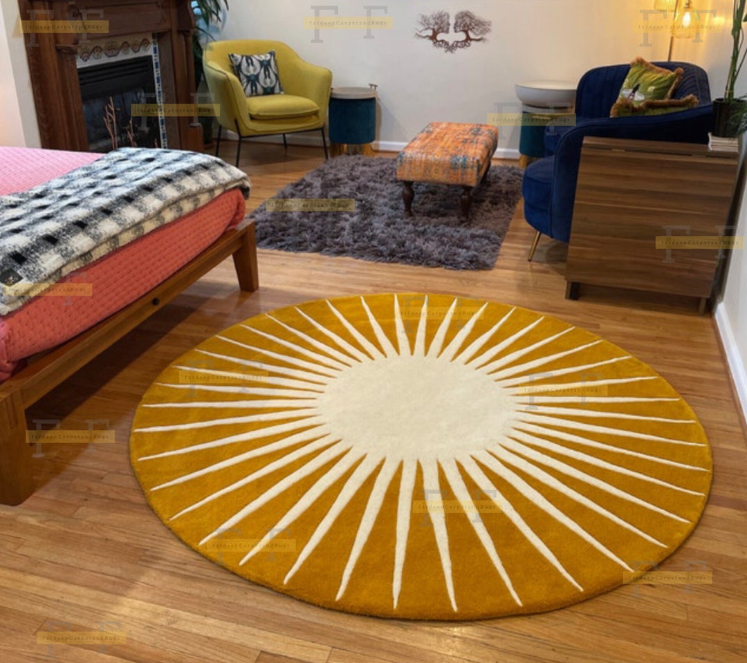 10 Foot Circle Rug 8 Ft Green Round Hand Tuft Rug 12 Ft Large Rug ...