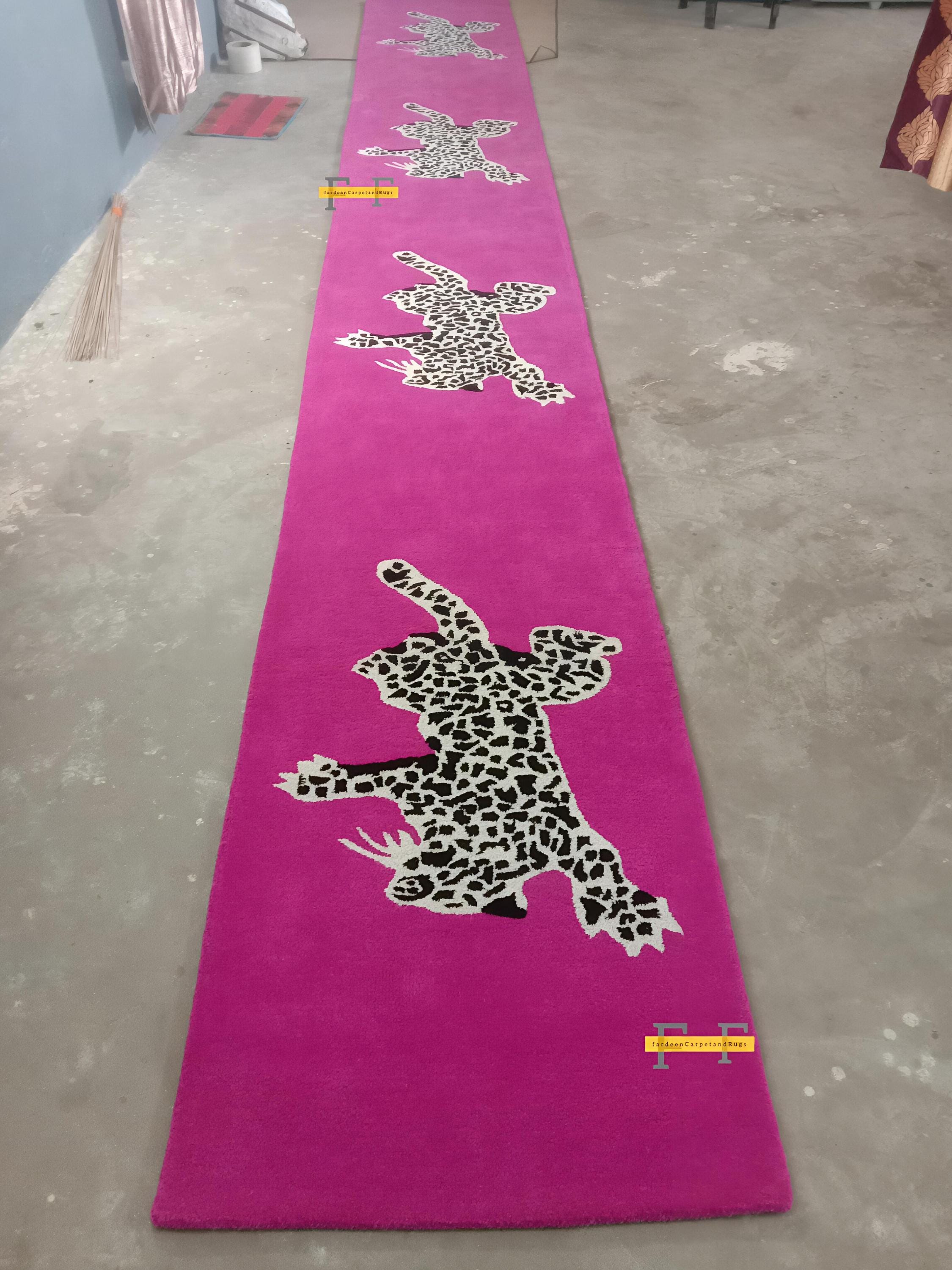 Climbing Leopard Runner Rug - Modern Cheetah Print Hallway, Stairway ...