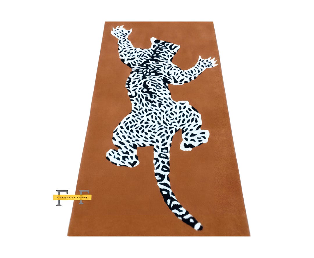 Climbing Leopard Runner Rug - Modern Cheetah Print Hallway, Stairway ...