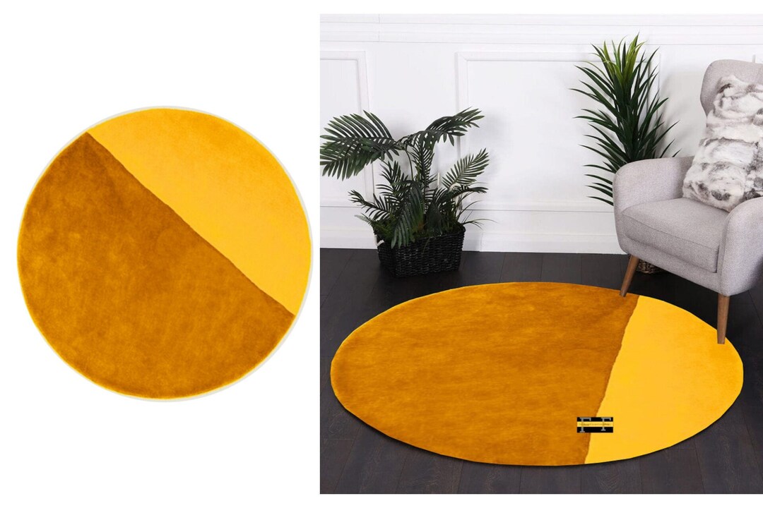 6x6 8x8 Ft Modern Round Rug Hand Tufted Wool Rug Handmade 15 Ft Large ...