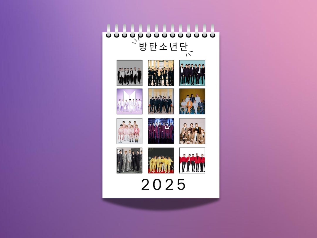 BTS Wall Calendar 2025 | Digital Calendar | 2025 Planner | Printable ...