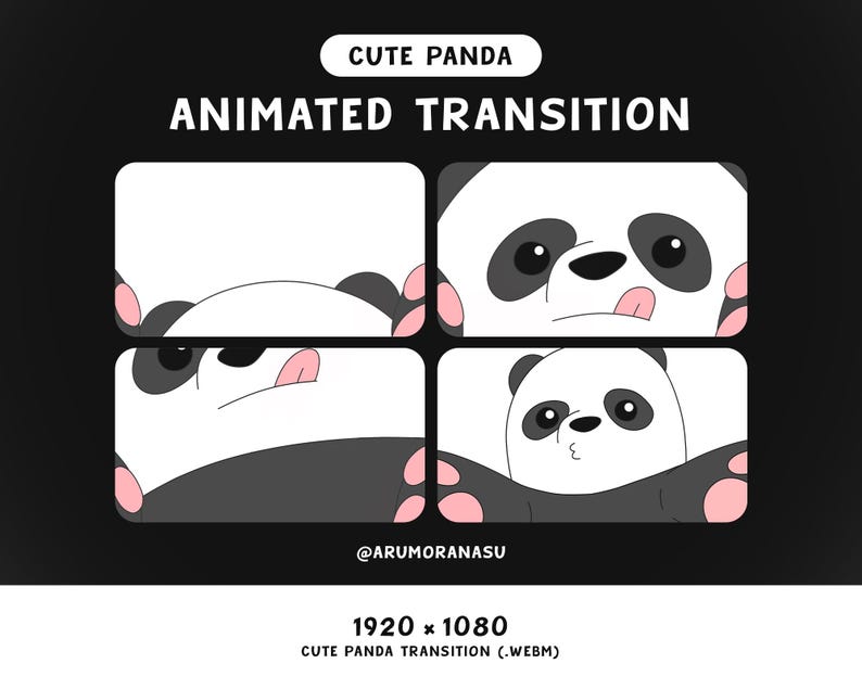 Panda Stream Transition: Animated Twitch Stinger - Etsy