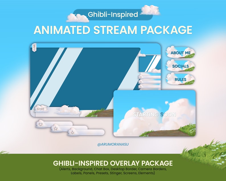 Ghibli-inspired Animated Stream Package: All-in-one - Etsy