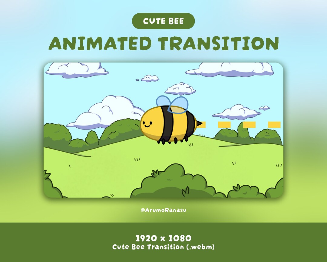 Kawaii Bee - Animated Stream Transition | Twitch Transition, OBS ...