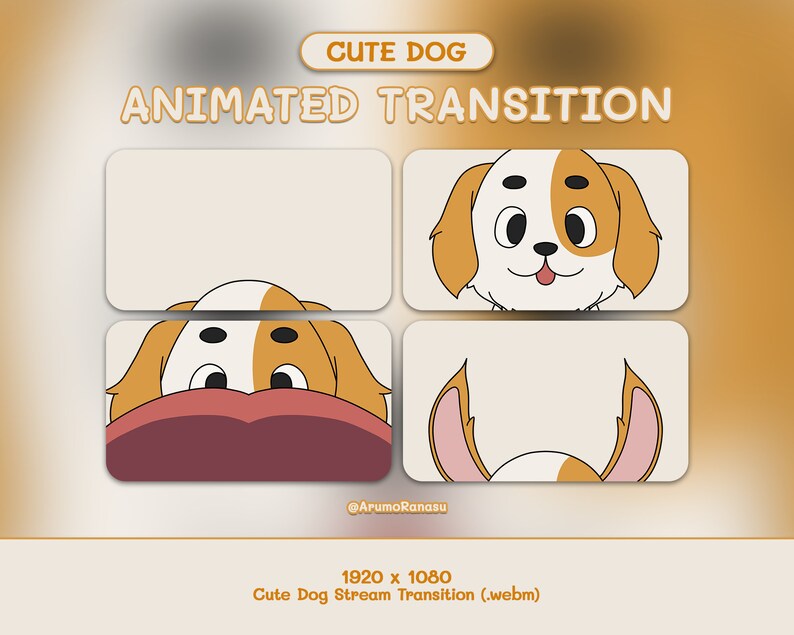 Cute Dog - Animated Stream Transition | Twitch Transition, OBS, Stream ...