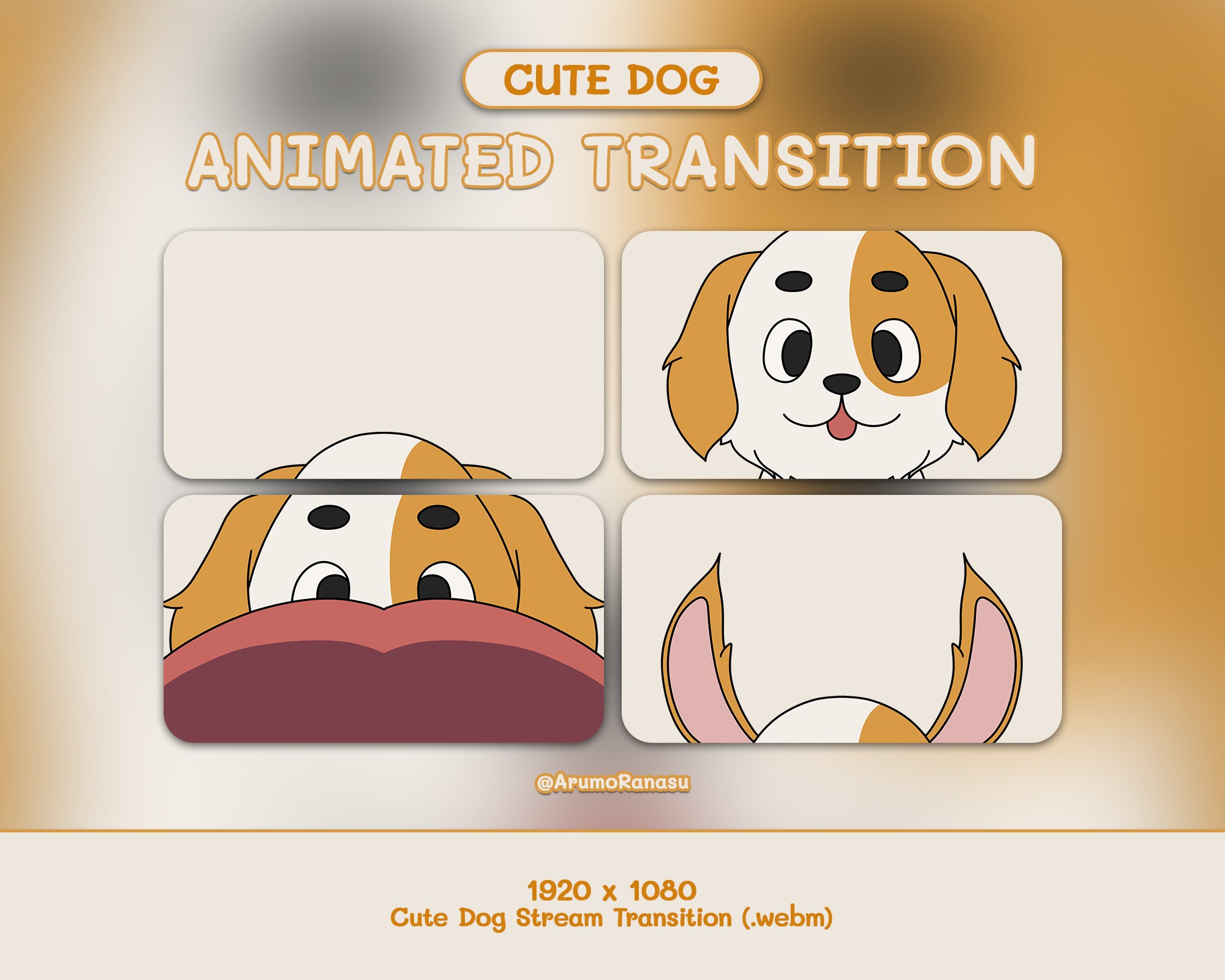 Cute Dog - Animated Stream Transition | Twitch Transition, OBS, Stream ...