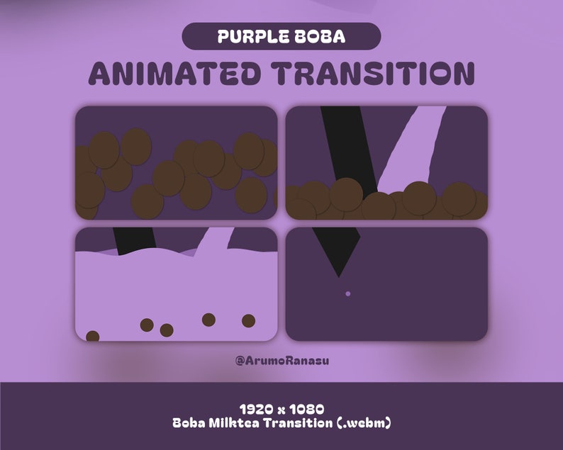 Purple Boba Milk Tea Stream Transition: Animated Twitch Stinger - Etsy