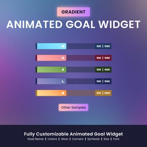 Gradient - Animated Goal Widget | Goal Tracker, OBS, Stream Assets ...
