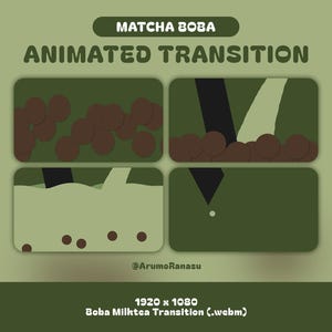 Matcha Boba Milk Tea Stream Transition: Animated Twitch Stinger - Etsy