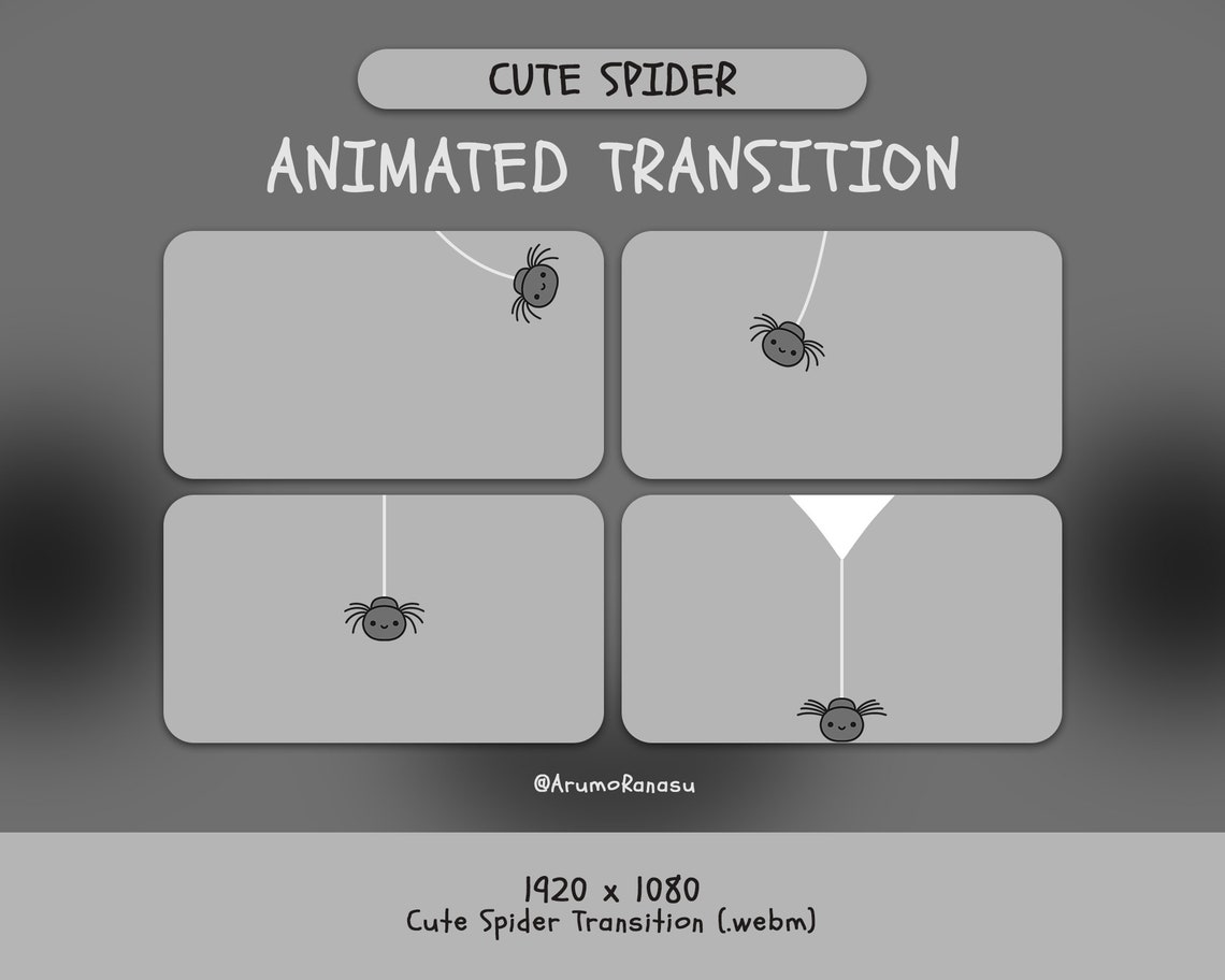 Kawaii Spider - Animated Stream Transition | Twitch Transition, OBS ...