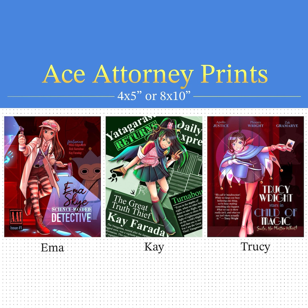 Ace Attorney Art Prints [ 4x5 or 8x10 ] - Etsy