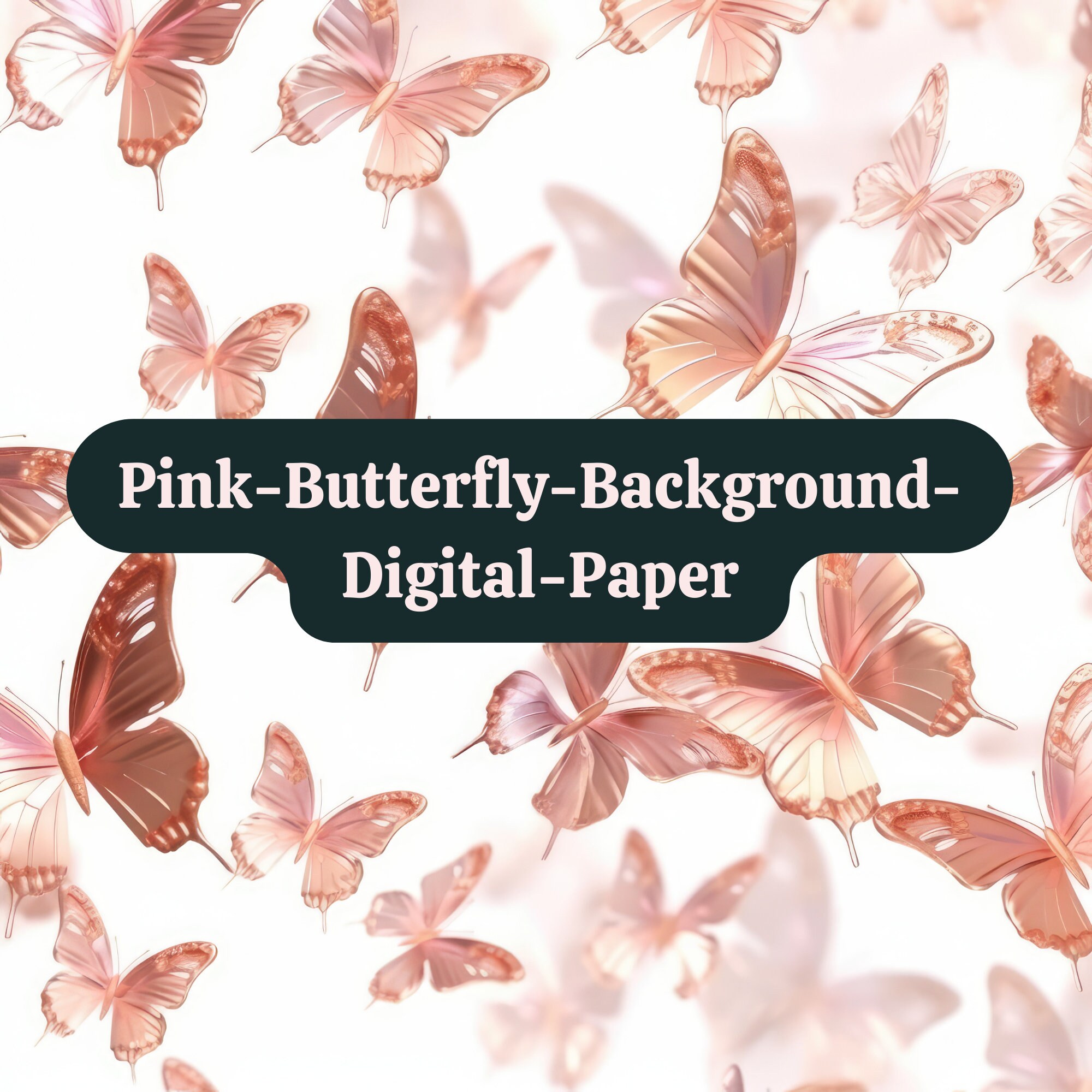 Pink Butterfly Background Digital Paper Wallpaper || Desktop Wallpaper ...
