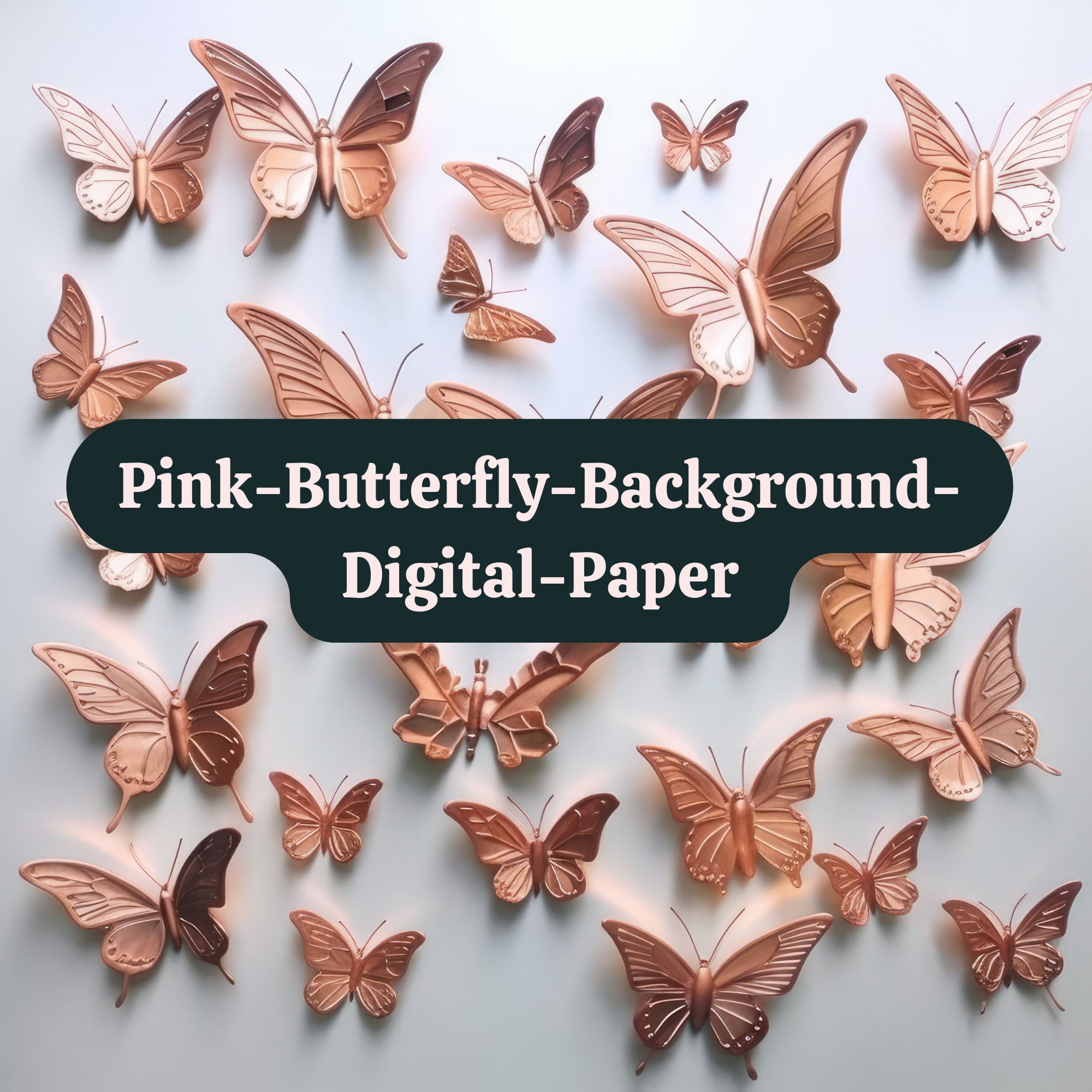 Pink Butterfly Background Digital Paper Wallpaper || Desktop Wallpaper ...