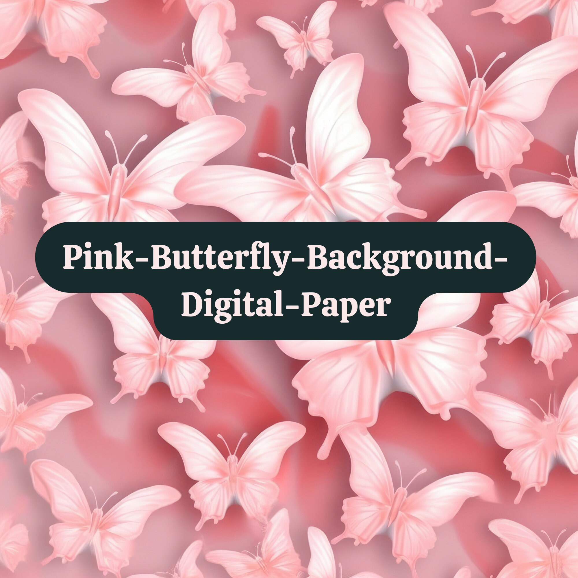 Pink Butterfly Background Digital Paper Wallpaper || Desktop Wallpaper ...