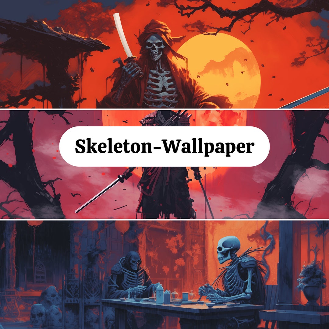 Skeleton Wallpaper Digital Paper Wallpaper || Desktop Wallpaper, Phone ...