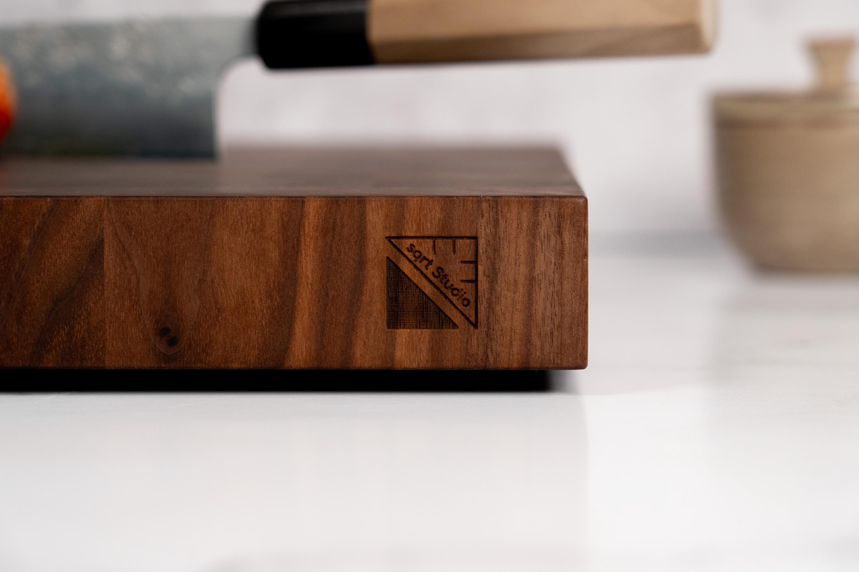 Large Walnut End Grain Cutting Board, Personalized Walnut Butcher Block ...