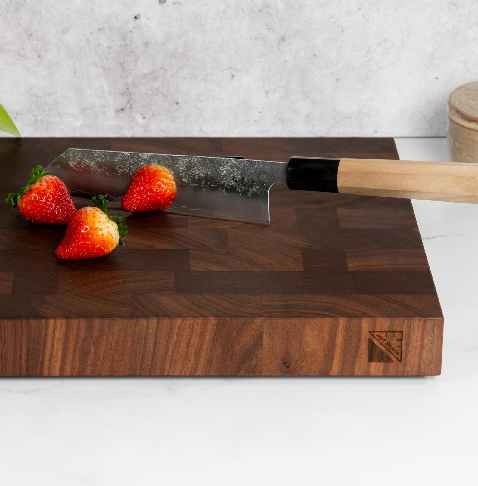 Large Walnut End Grain Cutting Board: Personalized, USA Made Butcher ...