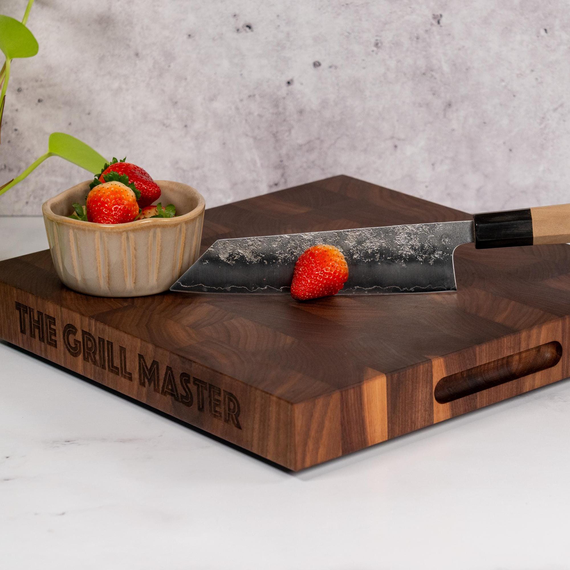 Large Walnut End Grain Cutting Board: Personalized, USA Made Butcher ...