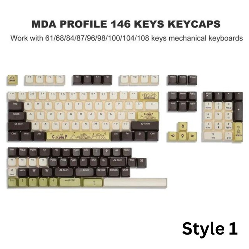 189/169/187/184 Key PBT Custom Full Keycaps Set para teclados mecánicos ...