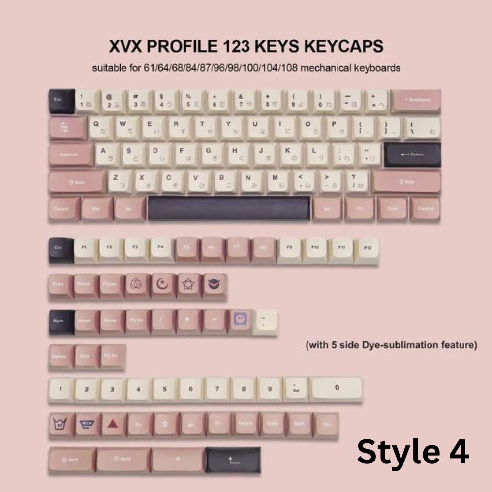 189/169/187/184 Key PBT Custom Full Keycaps Set para teclados mecánicos ...
