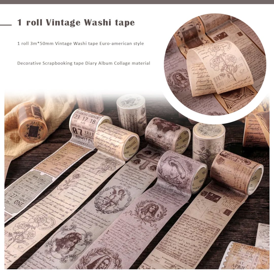 1 Roll 3m50mm Vintage Washi Tape,adhesive Boho Washi,creative ...