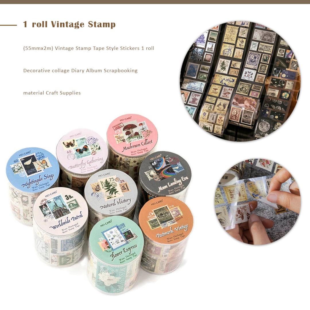 55mmx2m Vintage Stamp Tape,adhesive Style Stickers,creative ...