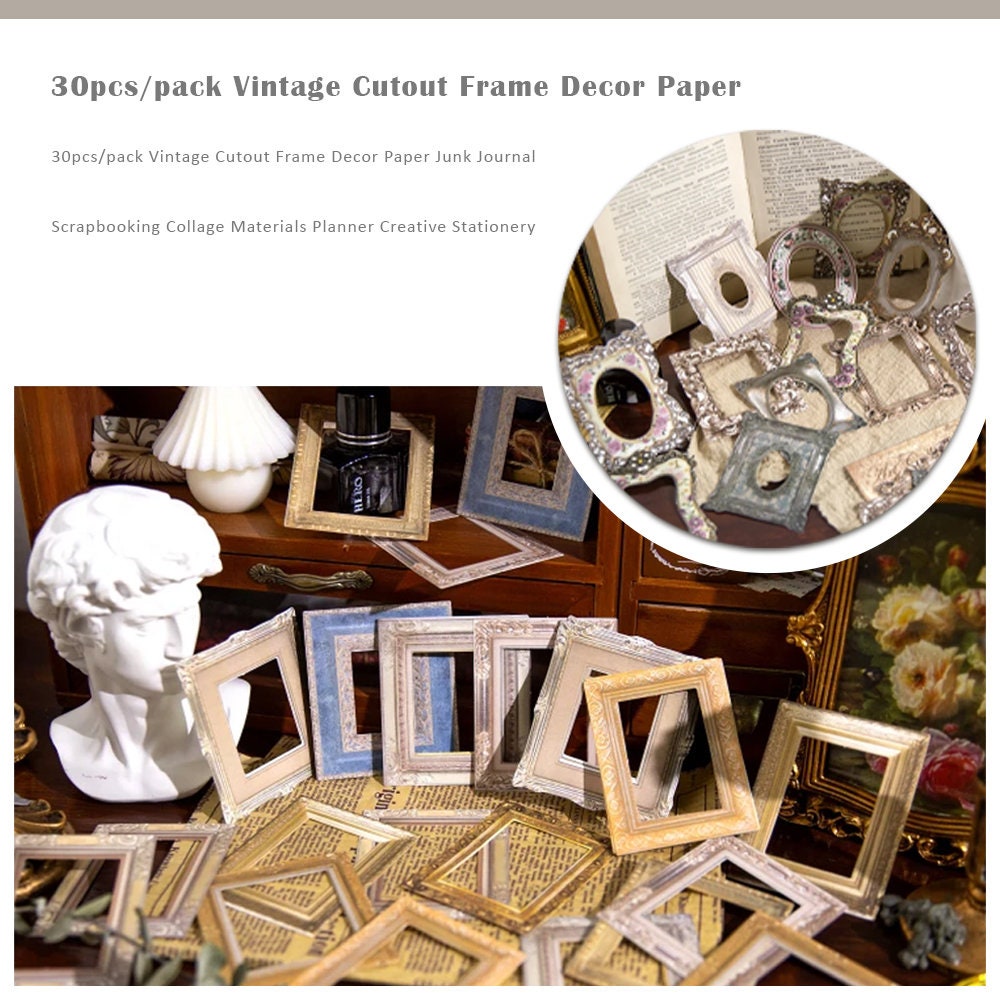 10 Patterns-30 Pieces Vintage Photo Frames,bulk Pack Cardstock Paper ...