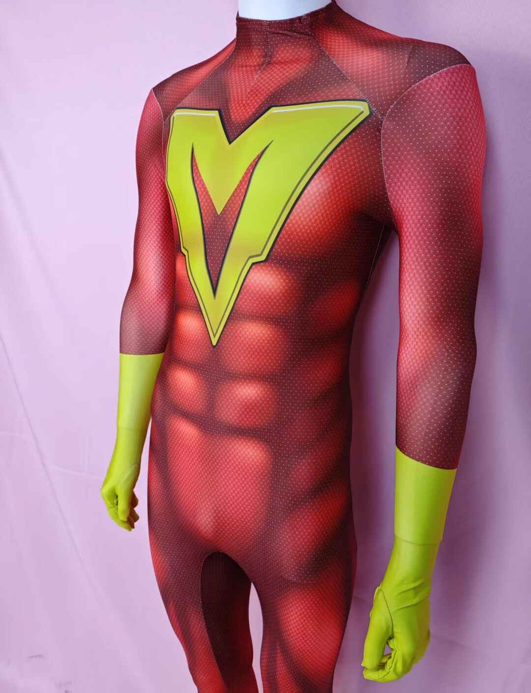Red Cosplay Bodysuit,adult Men Cosplay Bodysuit,mighty Man Cosplay ...