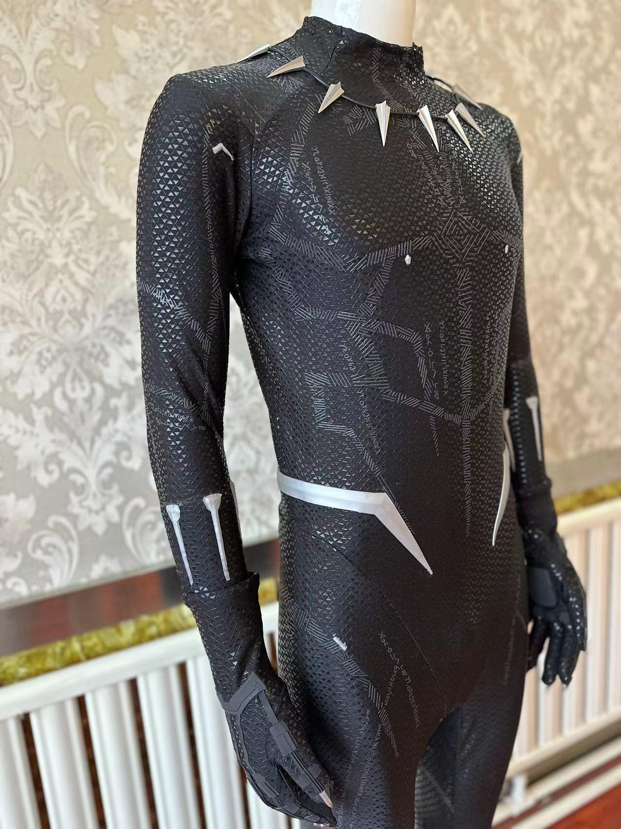 Custom Black Panther Cosplay Bodysuit With Gloves: 3D Screen Printing ...