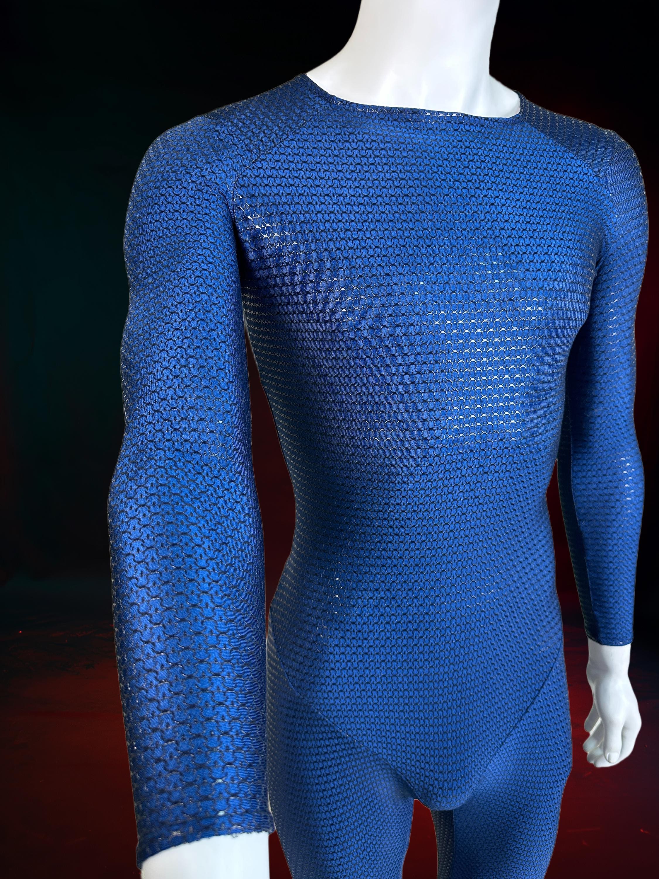 Blue Superhero Base Layer Suit,silkscreen Texture Bodysuit,custom Color ...