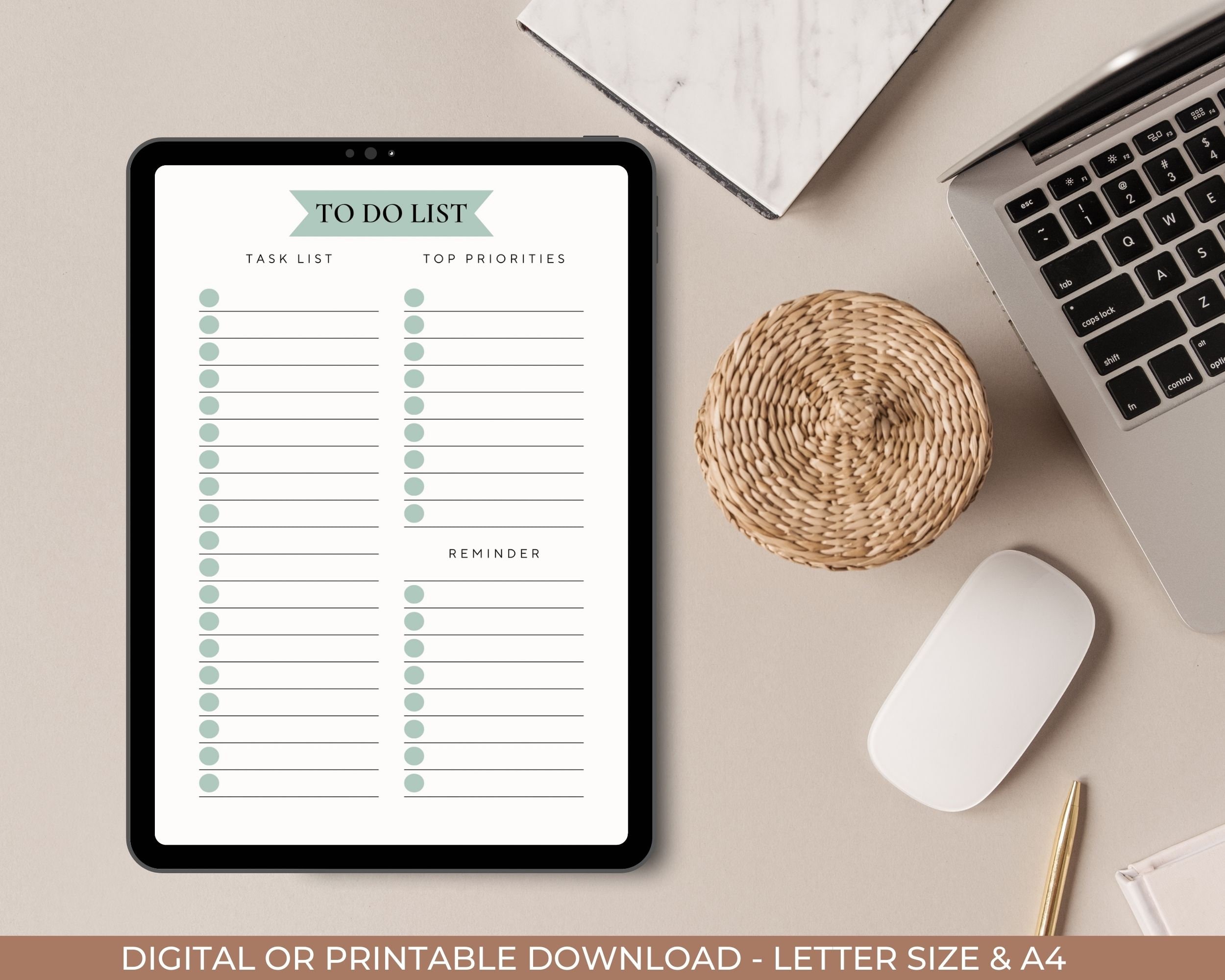Daily to Do List Printable, to Do List, Daily Checklist, Digital to Do ...