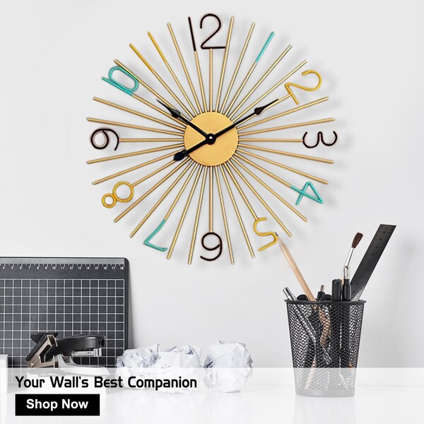 Gold Sun Clock - Etsy