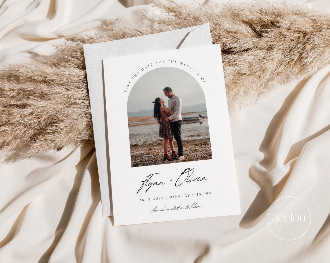 Minimalist Arch Save the Date Template | Canva | Digital Download ...