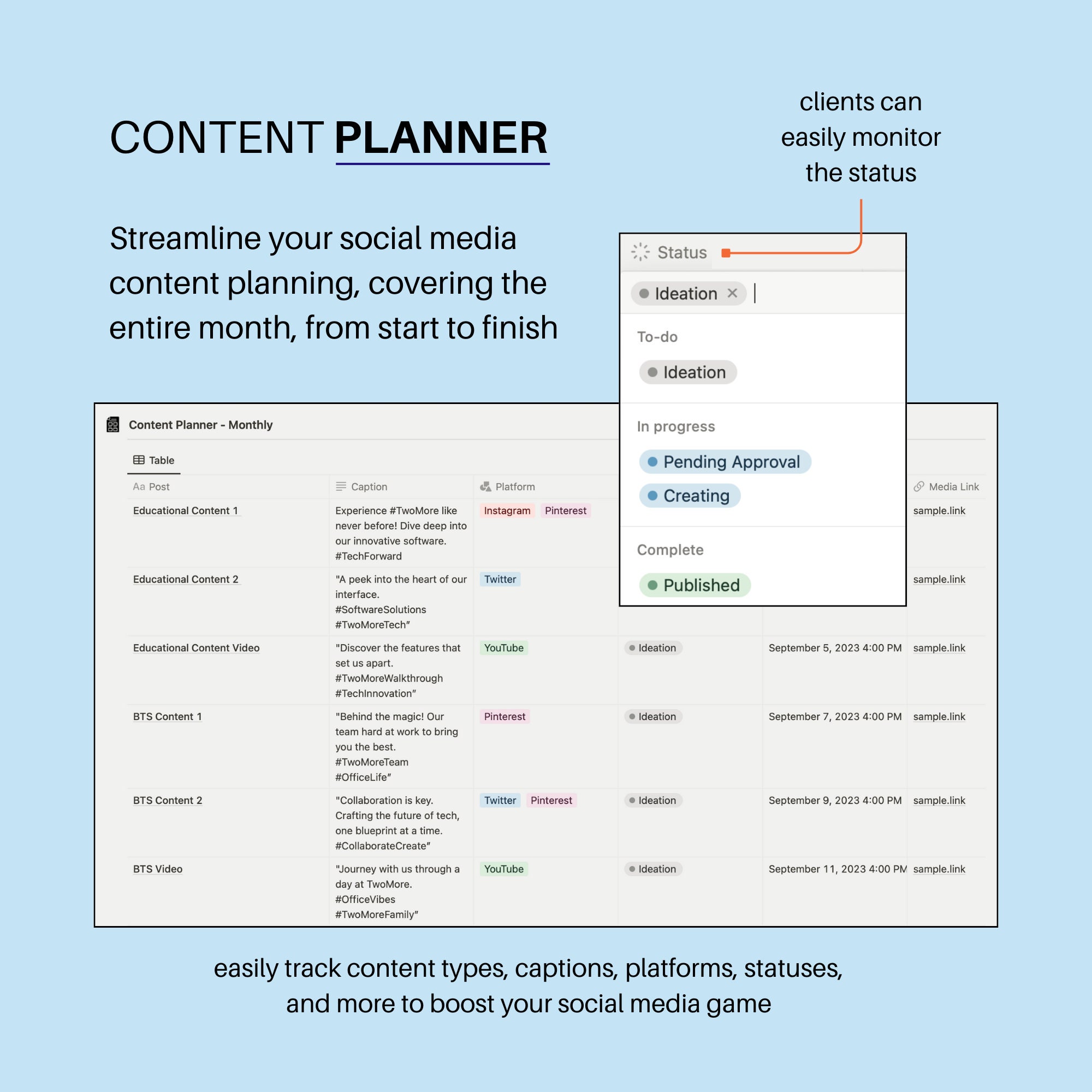 The Ultimate Notion Client Portal System | Social Media Managers ...