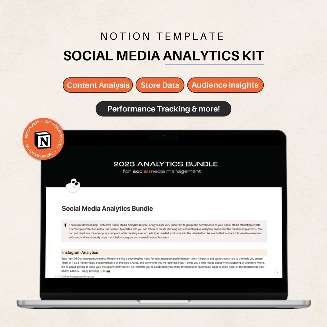 Social Media Analytics Notion Template Analytics Templates Track Return ...