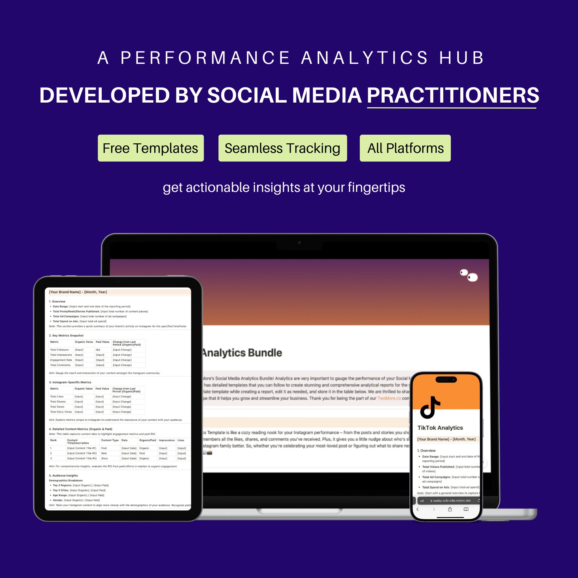 Social Media Analytics Notion Template, Analytics Templates, Track ...