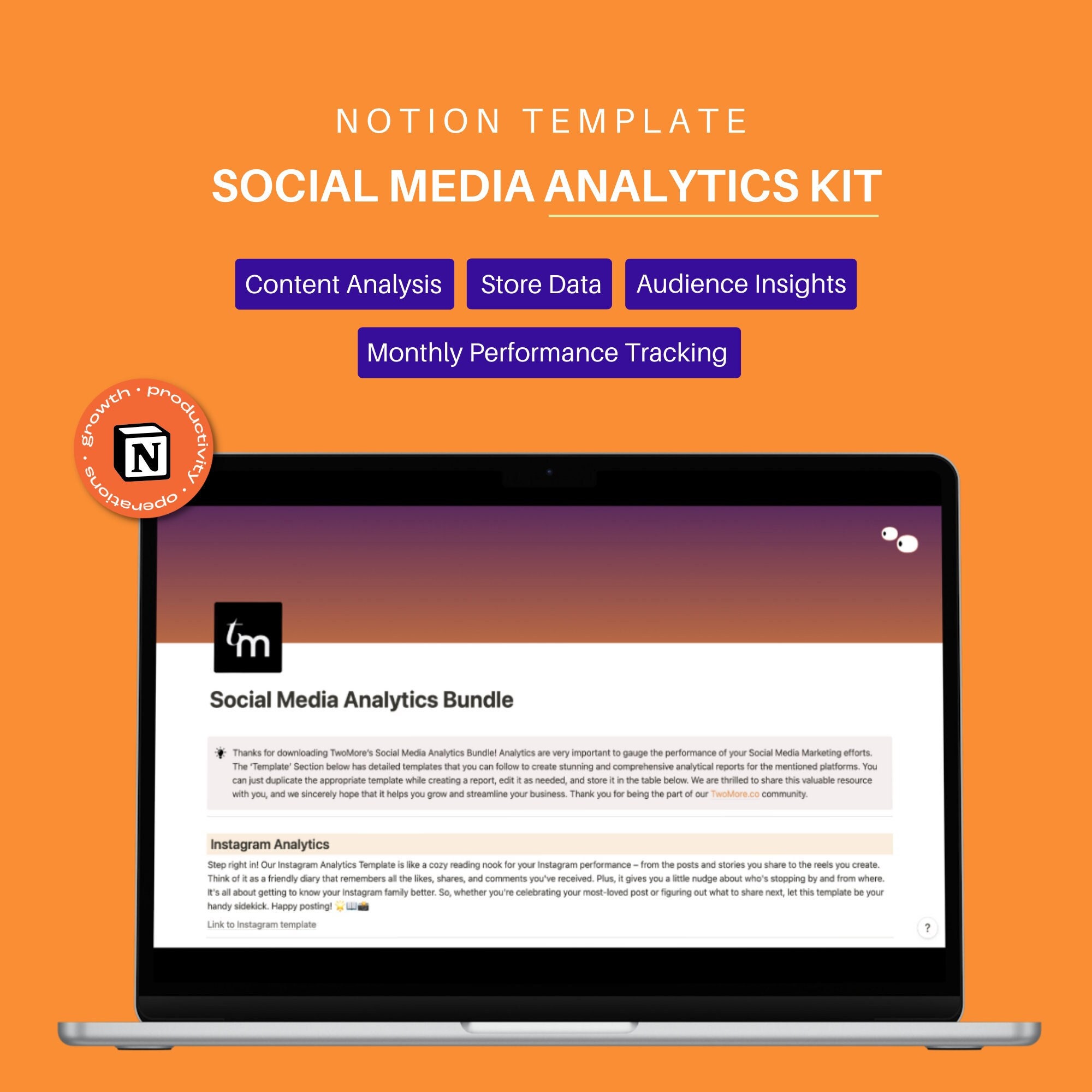 Social Media Analytics Notion Template, Analytics Templates, Track ...