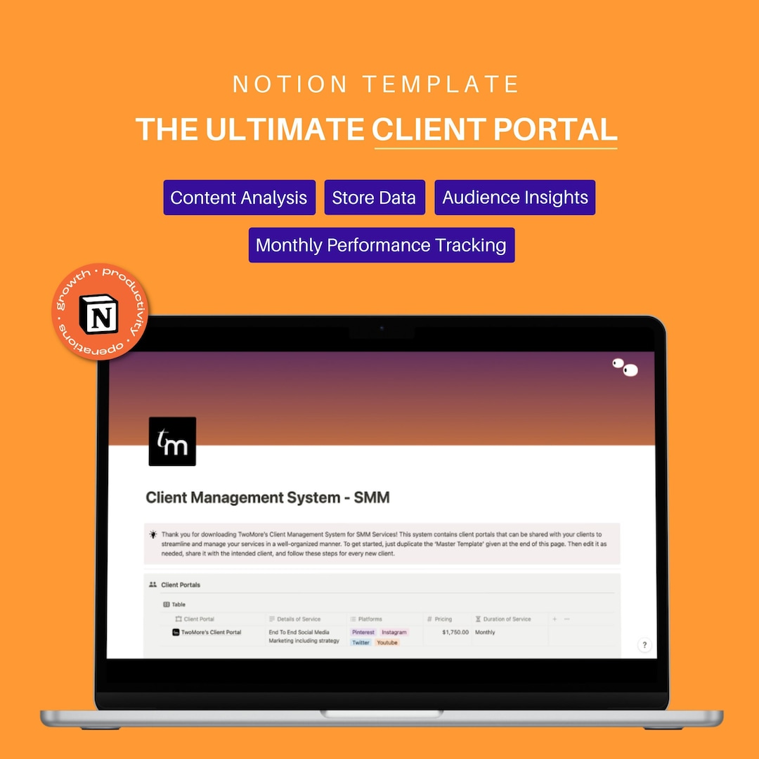 The Ultimate Notion Client Portal System | Social Media Managers ...