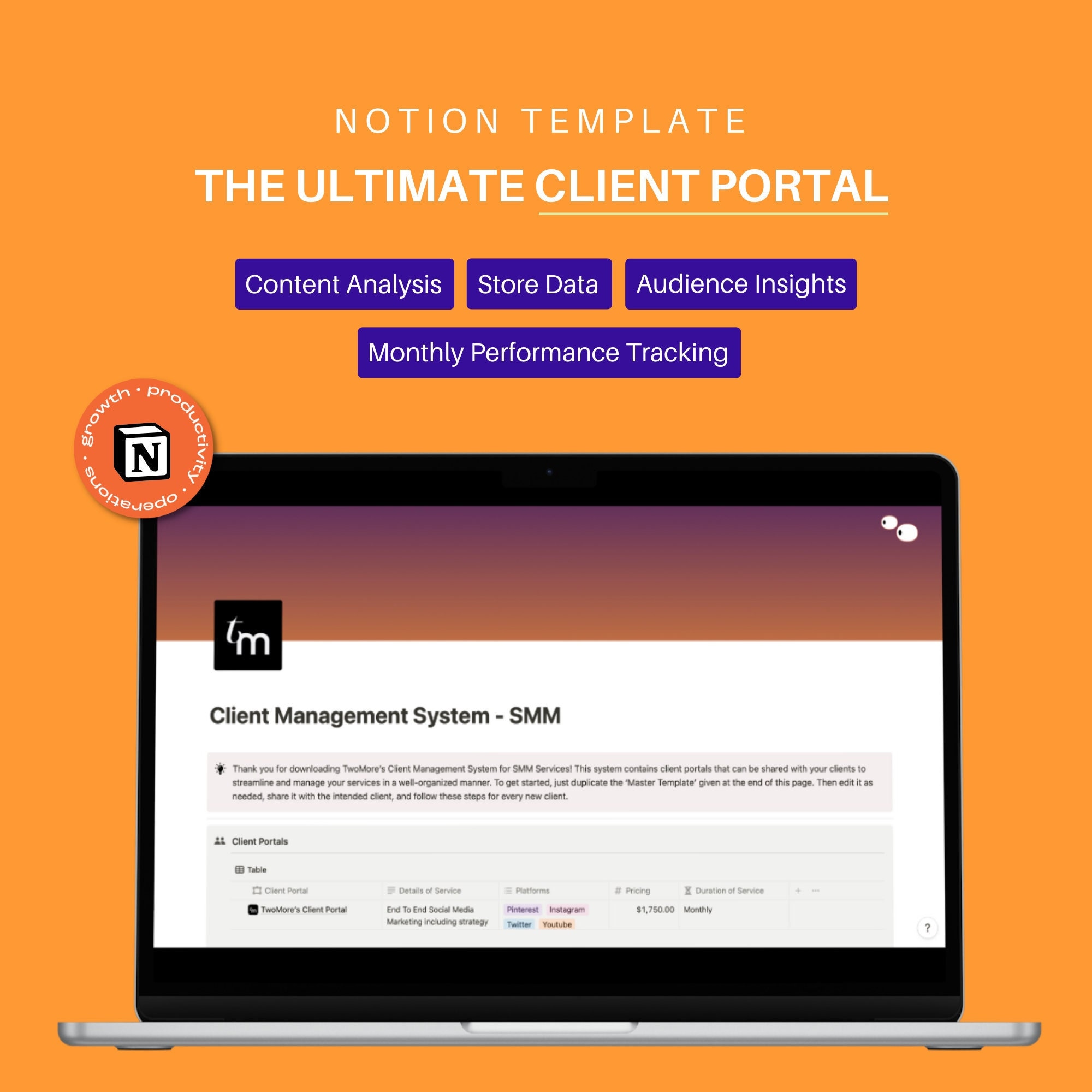 The Ultimate Notion Client Portal System | Social Media Managers ...
