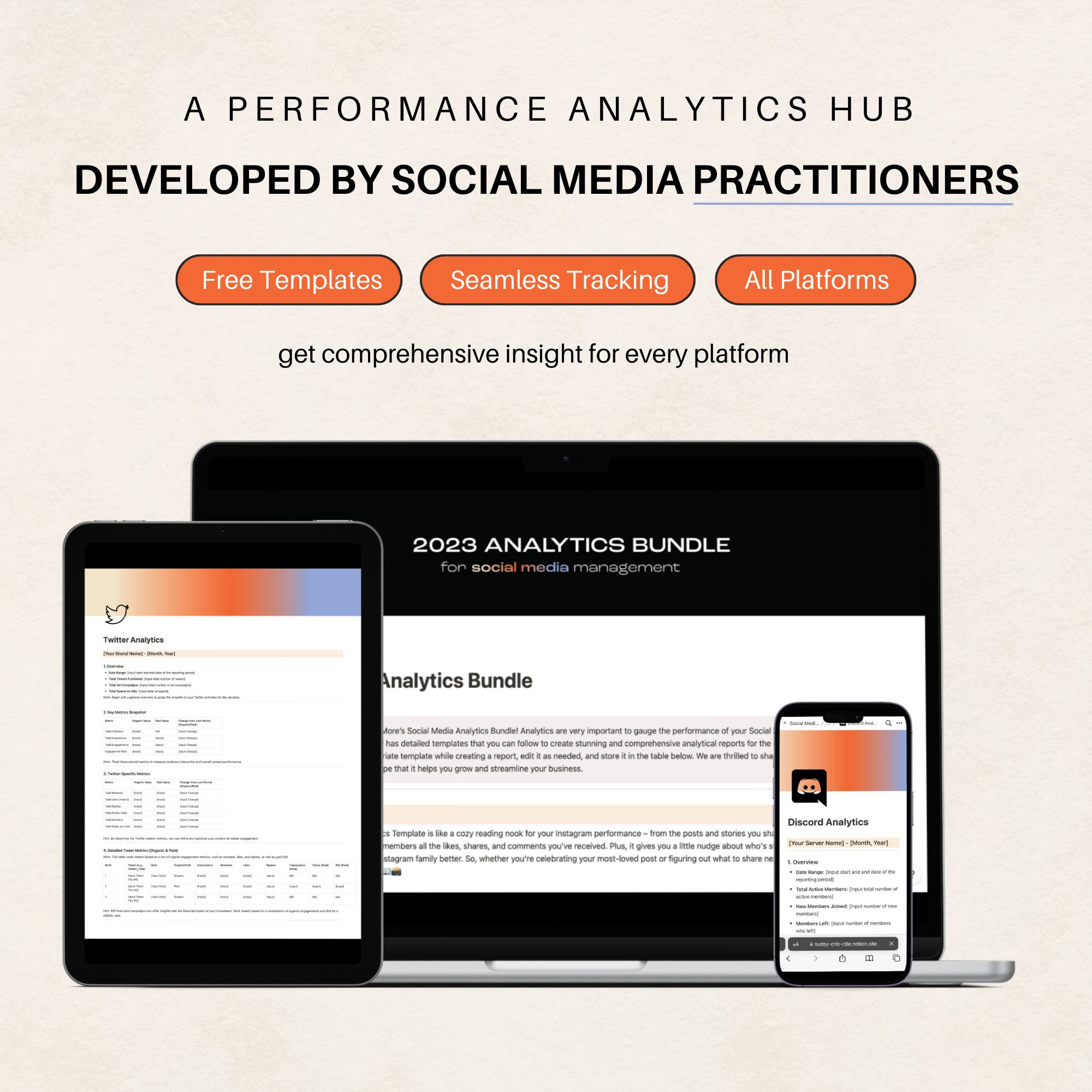 Social Media Analytics Notion Template Analytics Templates Track Return ...