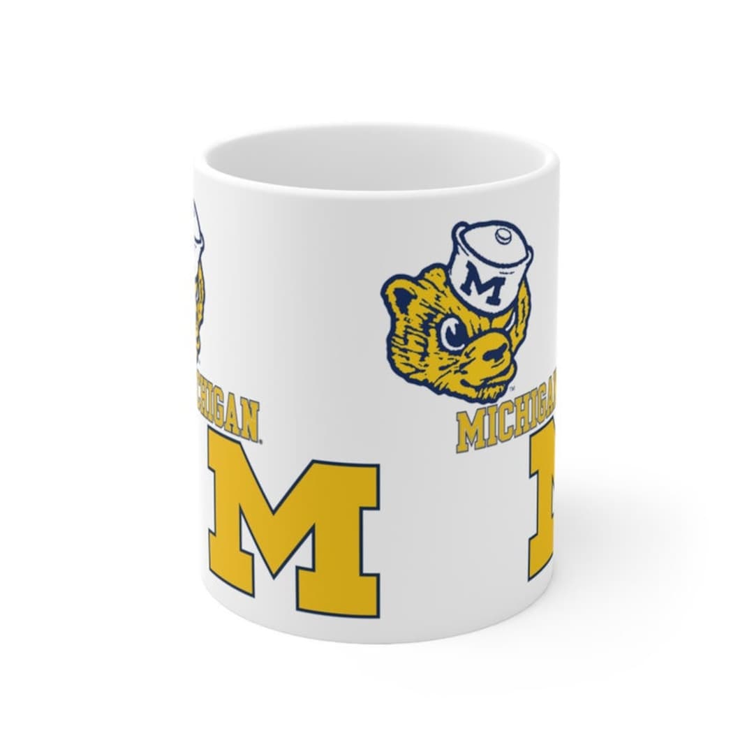 Conference Football Ceramic Mug, Michigan Wolverines Ceramic Mug, Back ...