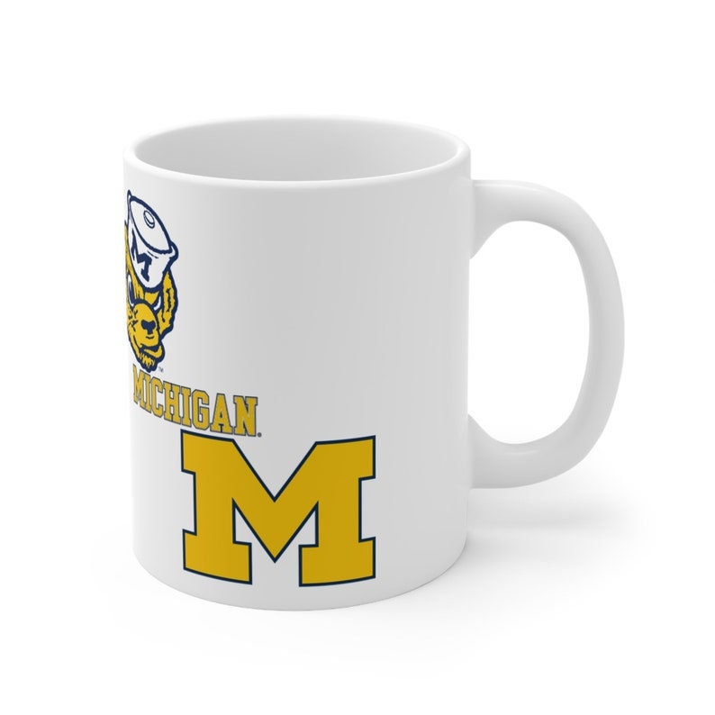 Conference Football Ceramic Mug, Michigan Wolverines Ceramic Mug, Back ...