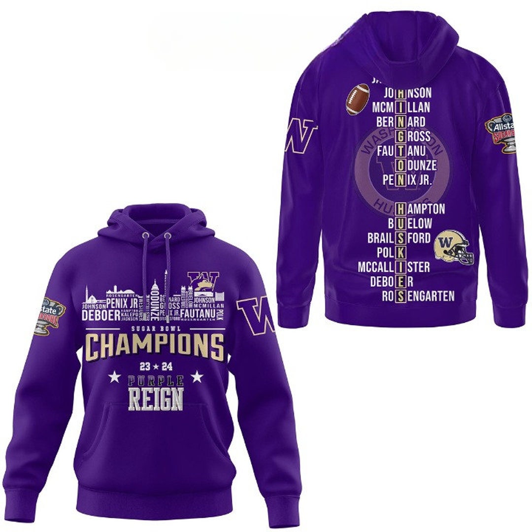 2024 Sugar Bowl Champions Sweatshirt, Washington Huskies Hoodie Sweater ...