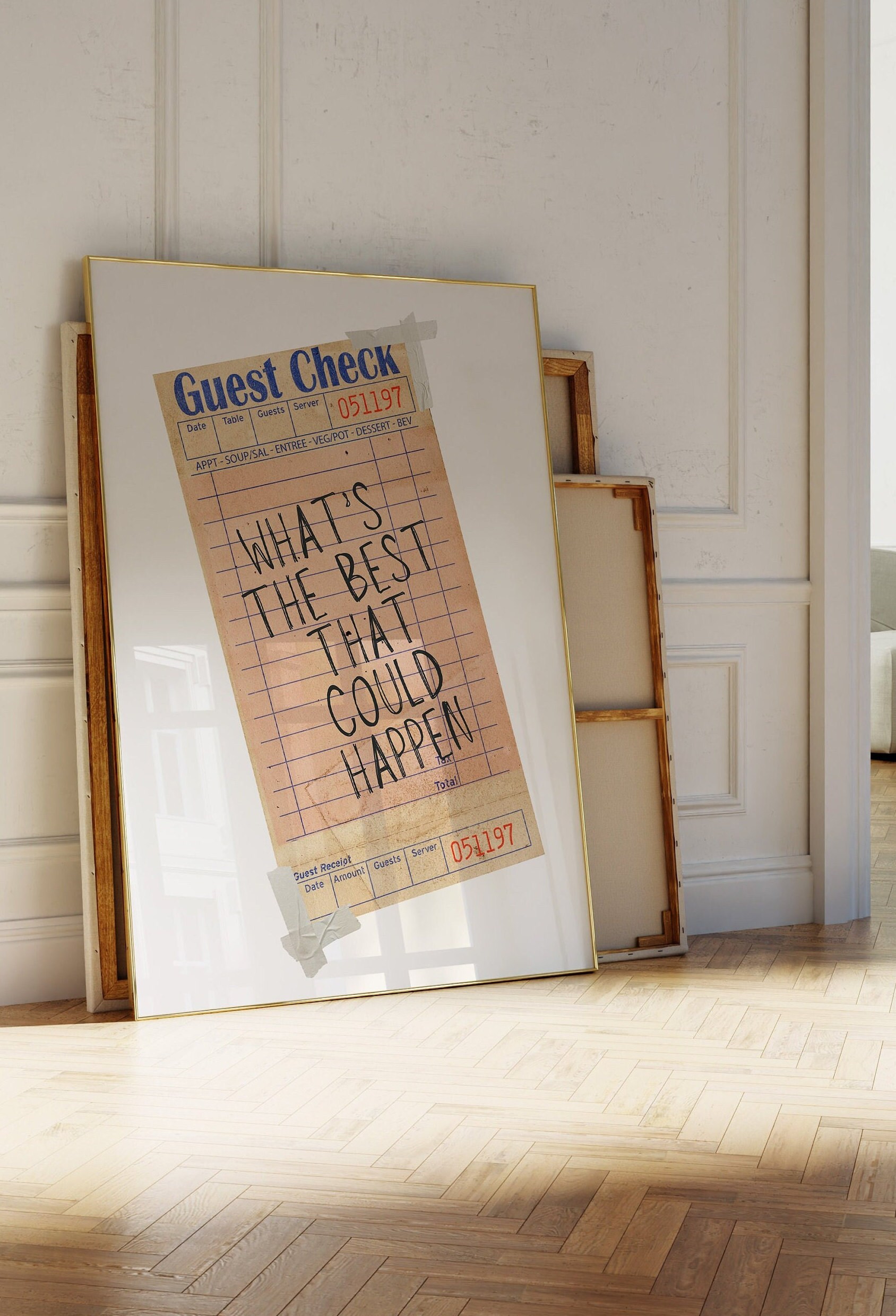 Guest Check Print Retro College Apartment Decor Trendy Funky Dorm Wall ...