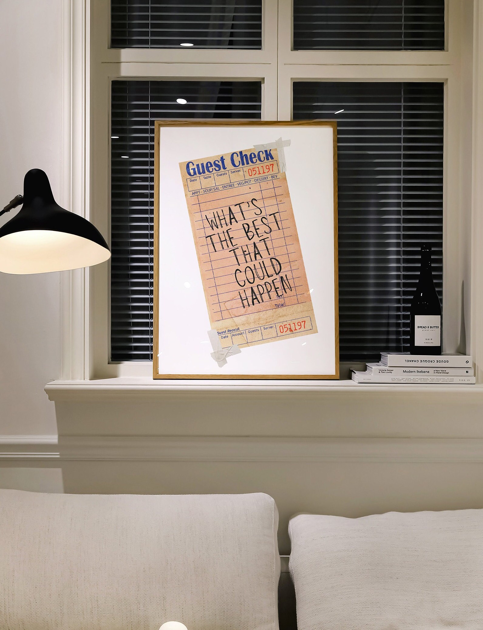 Guest Check Print Retro College Apartment Decor Trendy Funky Dorm Wall ...